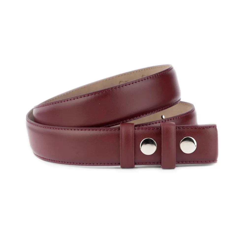 Buy Burgundy Snap Belt For Interchangeable Buckle Non Leather ...