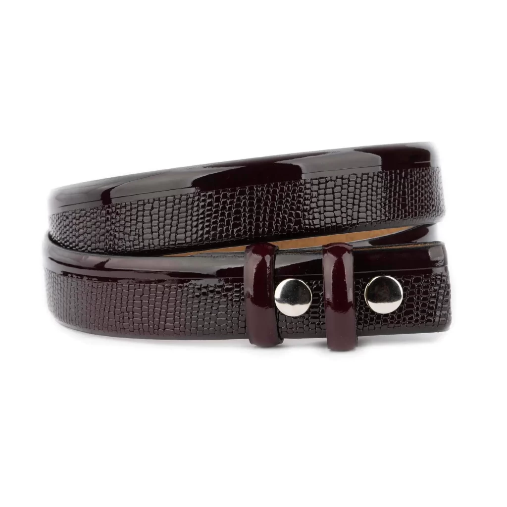 Buy Mens Snap Belt Burgundy Patent Leather For Changeable Buckles ...
