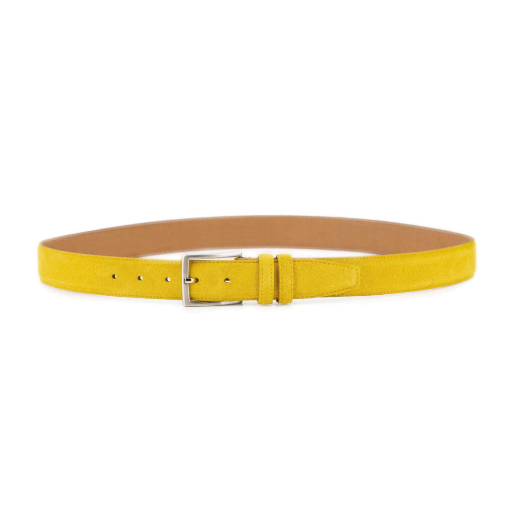 Buy Yellow Suede Belt Genuine Leather - LeatherBeltsOnline.com