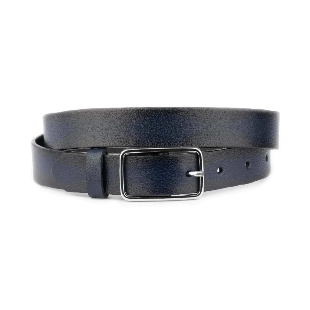Buy Best Quality Mens Belts Dark Blue Buffalo Leather Rectangle Buckle ...