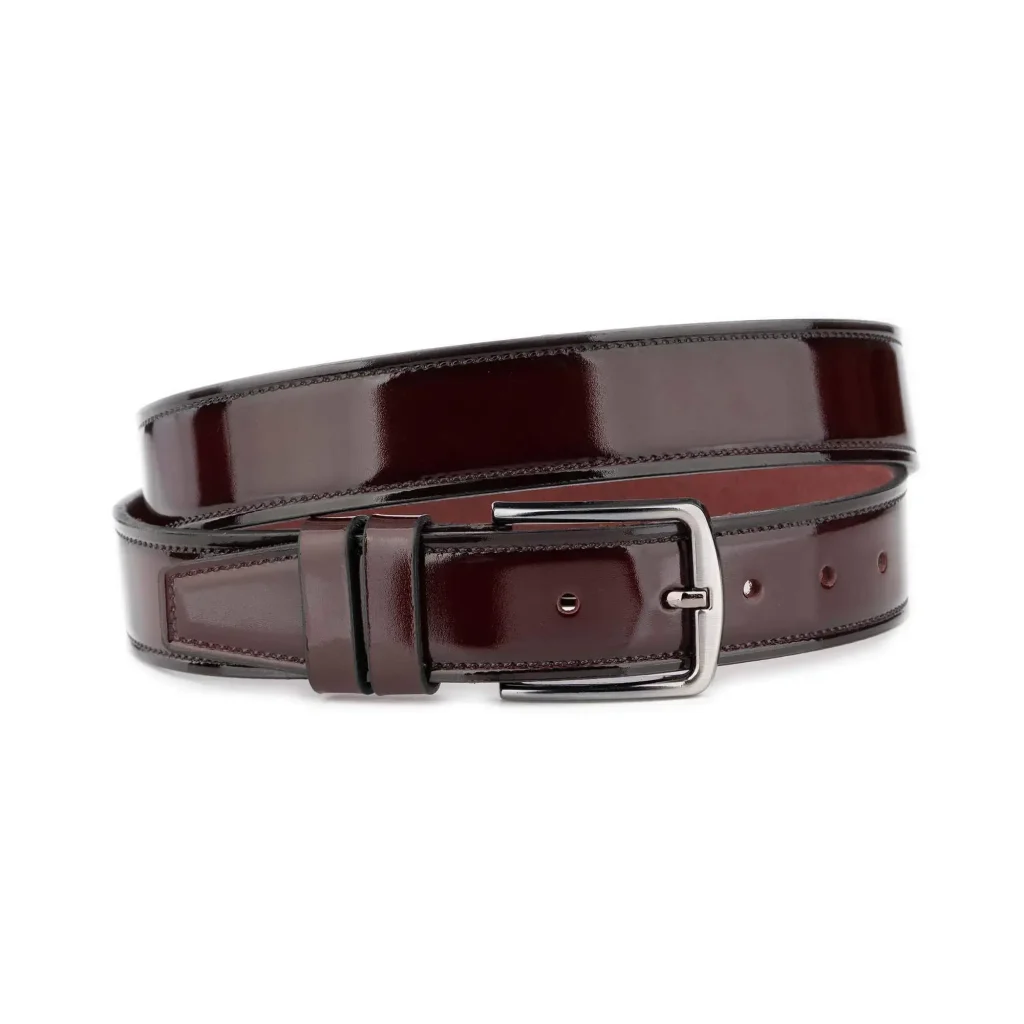 Buy Burgundy Patent Belt For Men Top Quality Leather ...