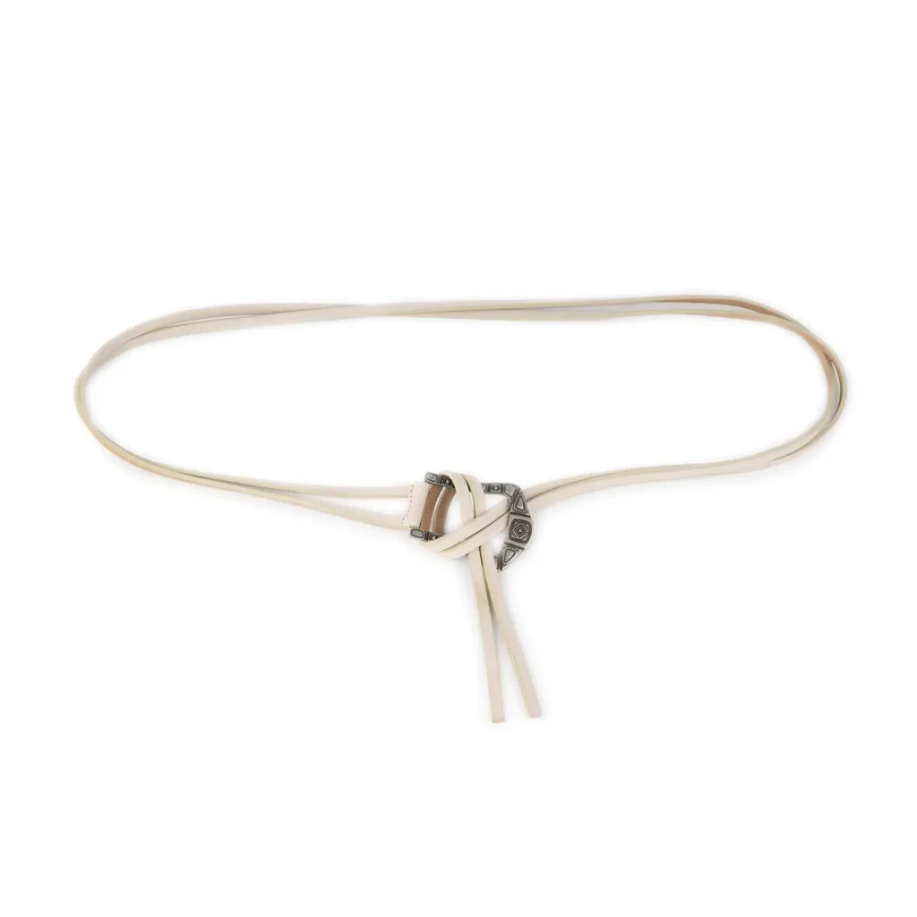 Buy Ladies Tie Leather Belt Western Buckle Taupe Full Grain ...