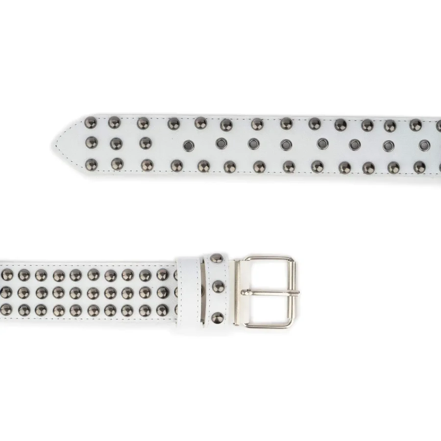 Buy White Studded Belt Rounded Head Gunmetal Rivets ...